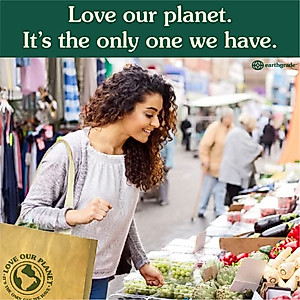 EARTHGRADE Reusable Grocery Shopping Bag – Sustainable & Eco Friendly Washable Paper Totes with Cotton Canvas Handles & Durable Seams