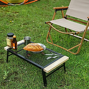 EviKoo Folding Campfire Grill Grates | Barbecue Camping Folding Grill Table | Portable Campfire Cooking Equipment Suitable for Picnic, Beach, Camp Grill BBQ