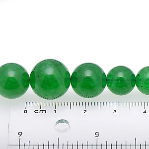 Paialco Women's Graduated Necklace Strand Chalcedony Emerald Green Beads 6-14MM, 18 Inches