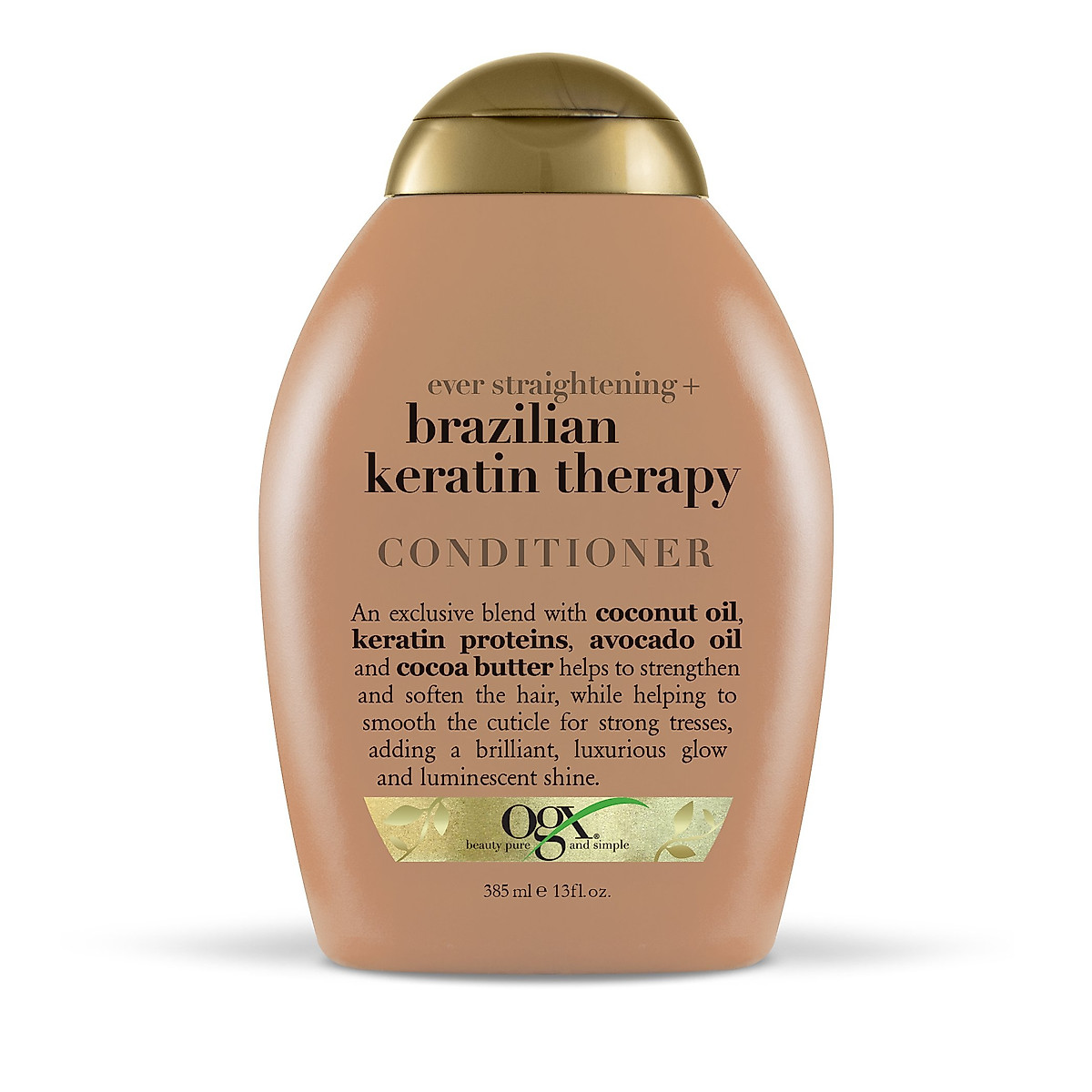 OGX Ever-straightening + Brazillian Keratin Therapy Shampoo and Conditioner 13 Oz, 2 Bottle Set