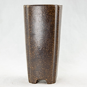 Square Gutonni Zisha Cascade Style Bonsai Pot and Orchid Planter with Mesh - 3.25"x 3.25"x 6.5"