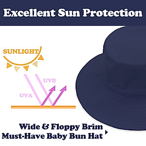 Sarfel Baby Sun Hat Summer Baby Boy Hats UPF 50+ Sun Protection Toddler Hat Bucket for Baby Girl Adjustable Kid Cap Navy 2-5 Years