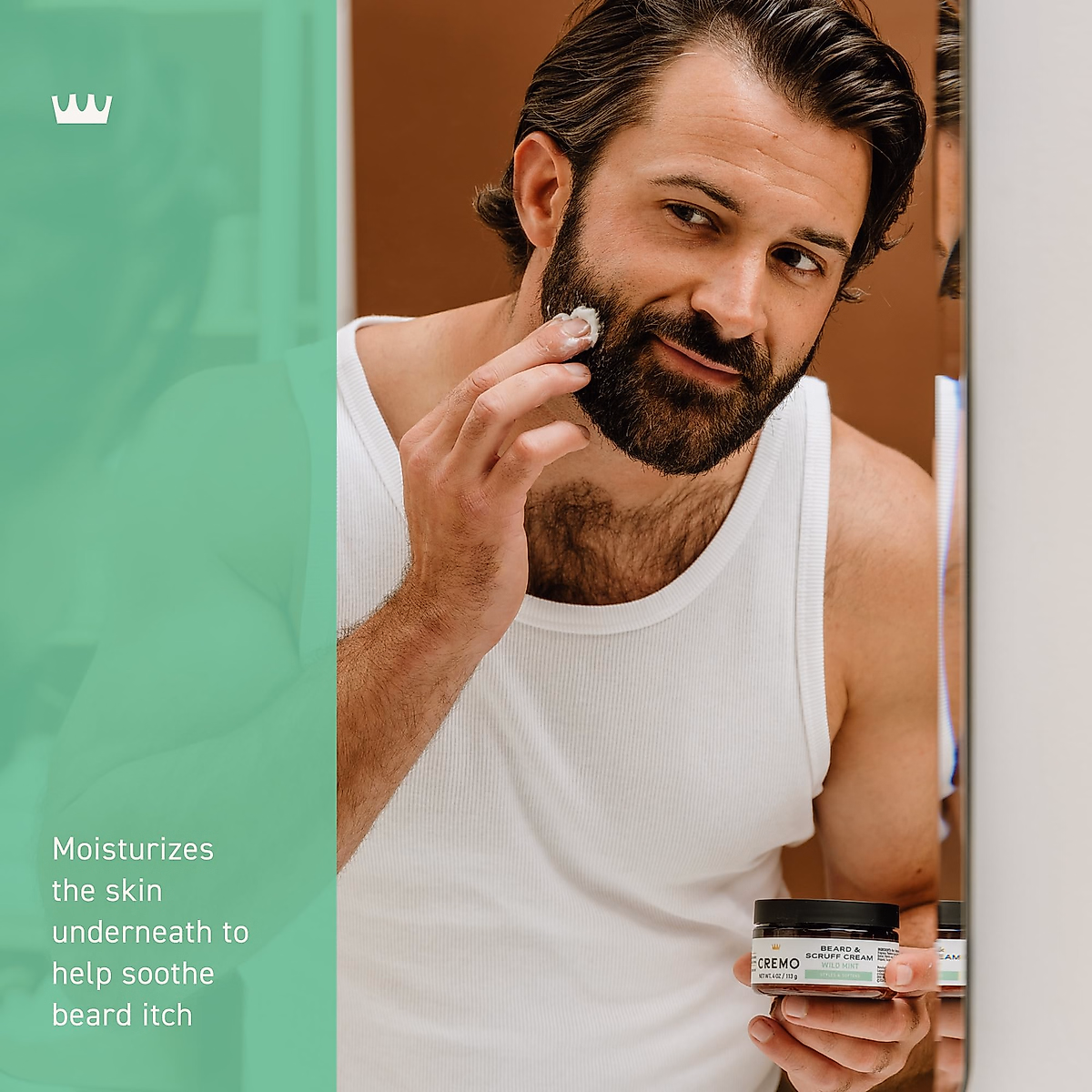 Cremo Beard & Scruff Cream, Wild Mint, 4 Ounce (Pack of 1) - Soothe Beard Itch, Condition and Offer Light-Hold Styling for Stubble and Scruff (Product Packaging May Vary)