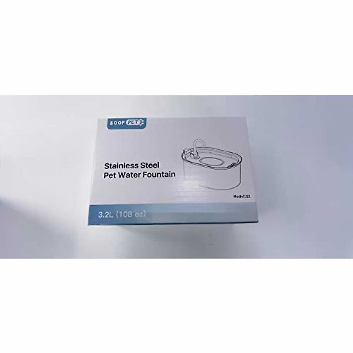 SOOFPET Cat Water Fountain Stainless Steel, 3,2L/108oz Pet Water Fountain, Automatic Cat Fountain with Quiet Pump, Dishwasher Safe Design, Suitable for Multiple Pets