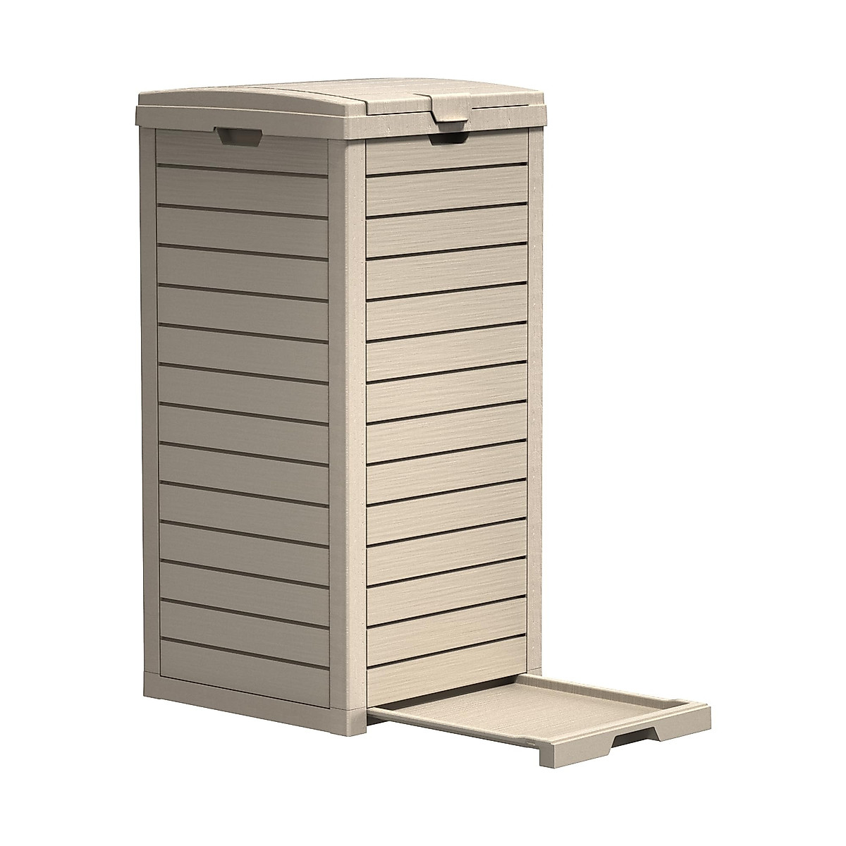 ROJIK Outdoor Waste Bin - Waterproof Resin Garbage Can, Durable and Stylish Outdoor Trash Can