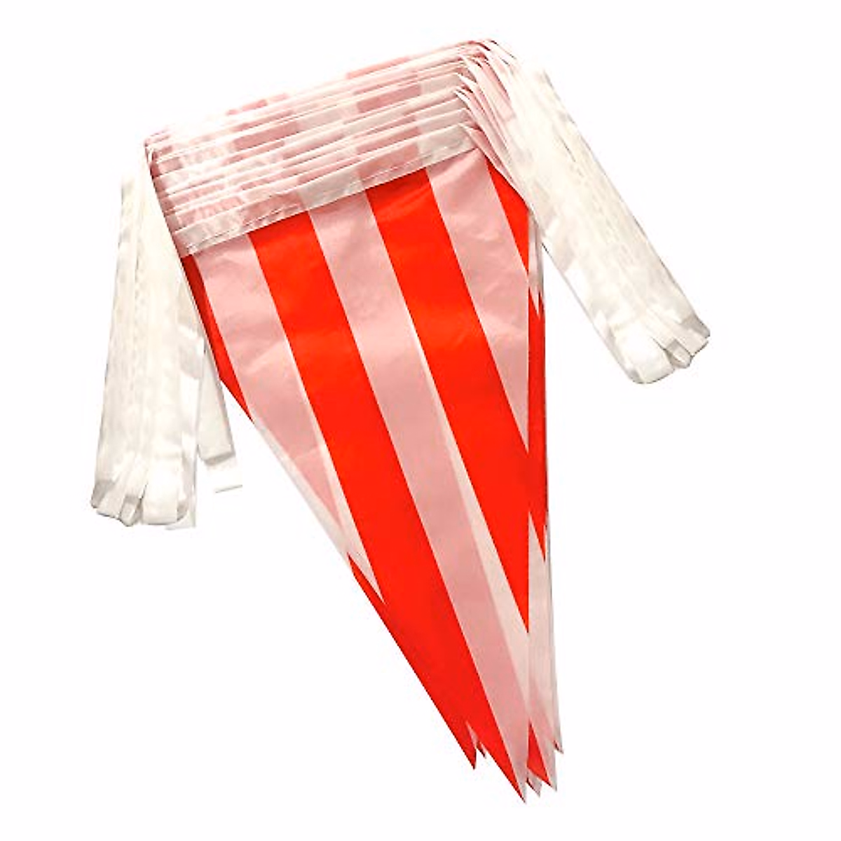 100 Feet Red & White Striped Pennant Banner Flags String 60 PCS Indoor/Outdoor Triangle Bunting Flags,Party Decorations Supplies for Carnival Circus,Kids Birthday,Festival Celebration