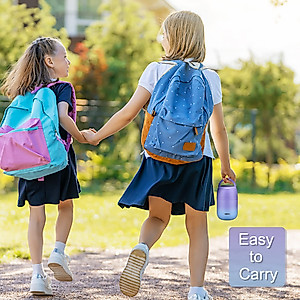 17 oz Insulated Lunch Containers Hot Food Jar, Wide Mouth Lunch Thermo for Hot Food Kids Adults, Vacuum Stainless Steel Thermo Lunch Box With Handle Folding Spoon for School, Office(Purple blue)