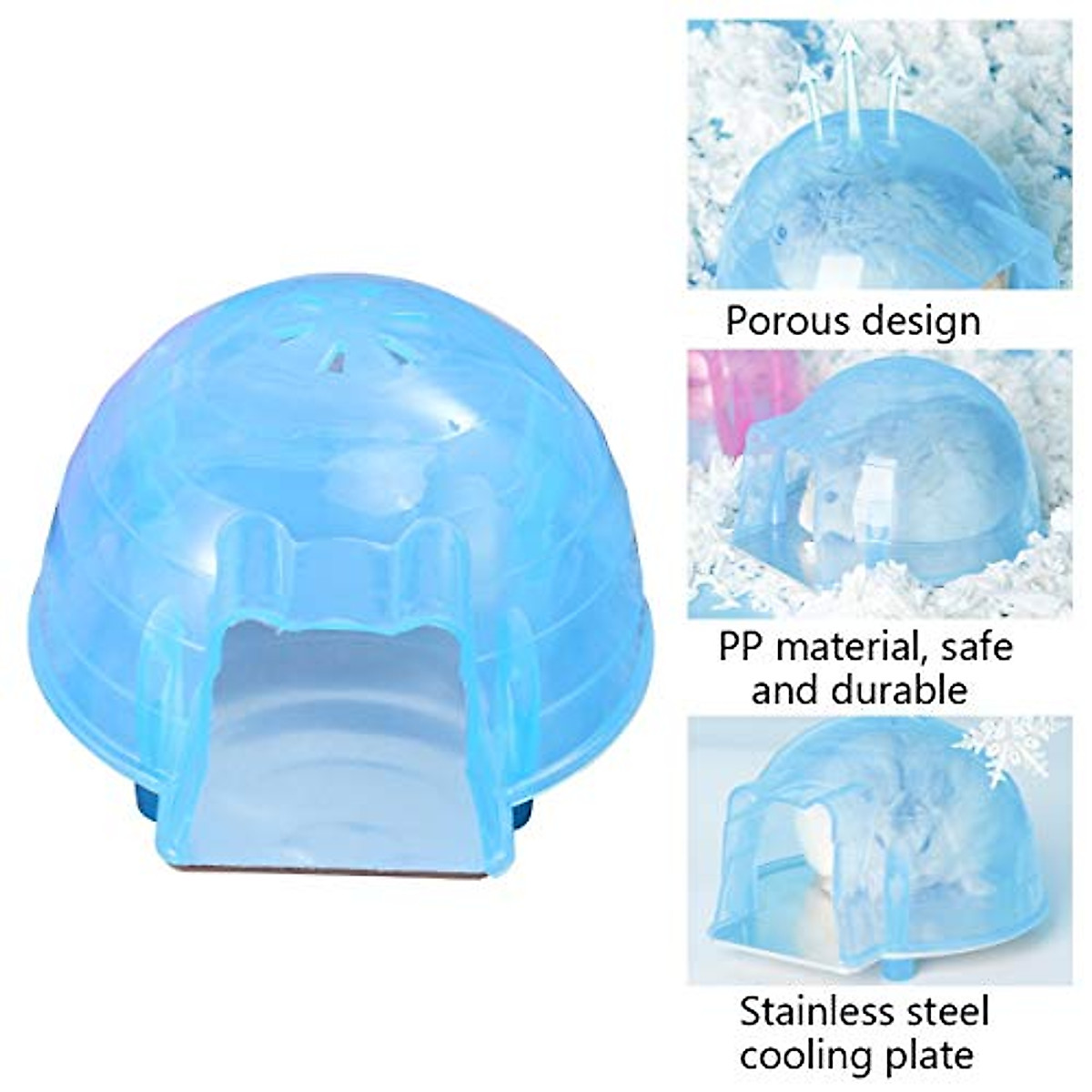 POPETPOP Chinchilla Cooling House - 2 Pack Hamster House Summer Cooling Mini Hamster Cool Plastic Small House for Hamster Chinchilla (Random Color)