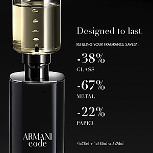 Armani Beauty - Code - Eau de Toilette - Cologne for Men - Ambery Woody Fragrance - Citrus, Lavandin, Tonka Bean Notes - 1 Fl Oz