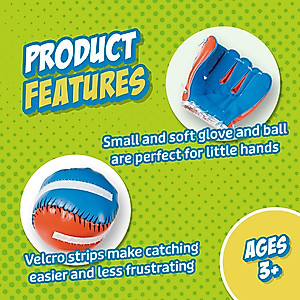 Get Outside Go! Easy Catch Ball & Glove Set Super Sport Outdoor Active Play Baseball by Toysmith (Packaging May Vary) Small