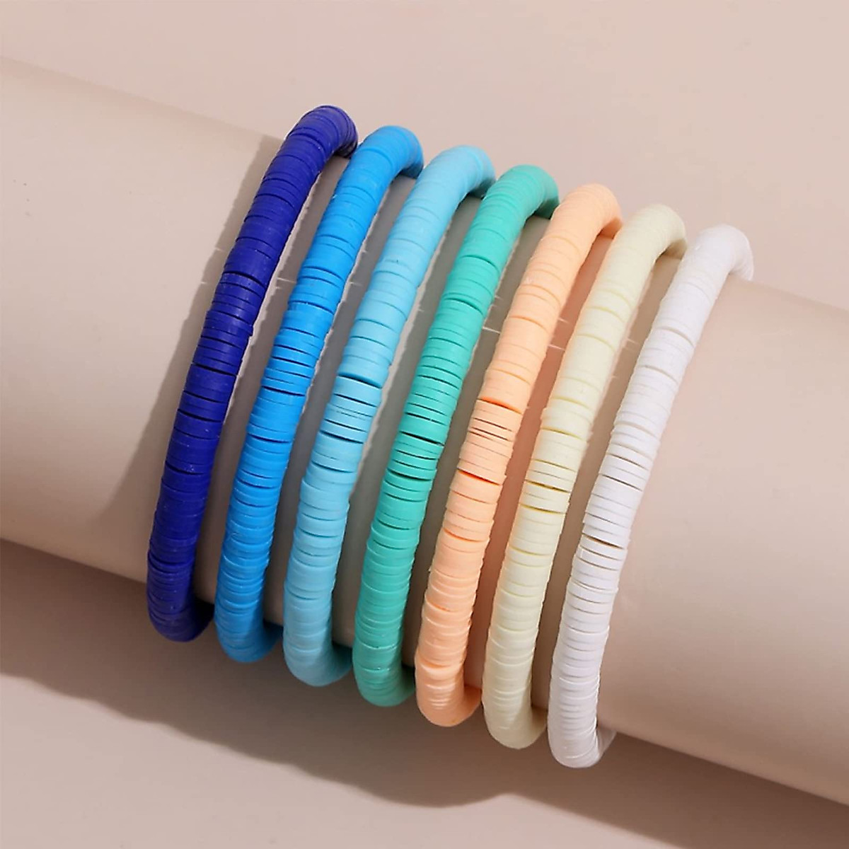 Long tiantian 4th of July Bracelets Puerto Rico Bracelet Outfits for Women Men Memorial Day Bracelets Clay Bead Bracelets Preppy Heishi Bracelets Preppy Summer Jewelry Gifts Patriotic Jewelry