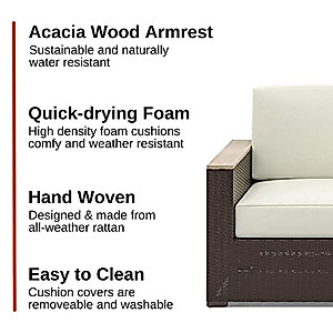 Homestyles 6800-119D-T Palm Springs 5-Piece Outdoor Set, 2 Person, Beige/Brown