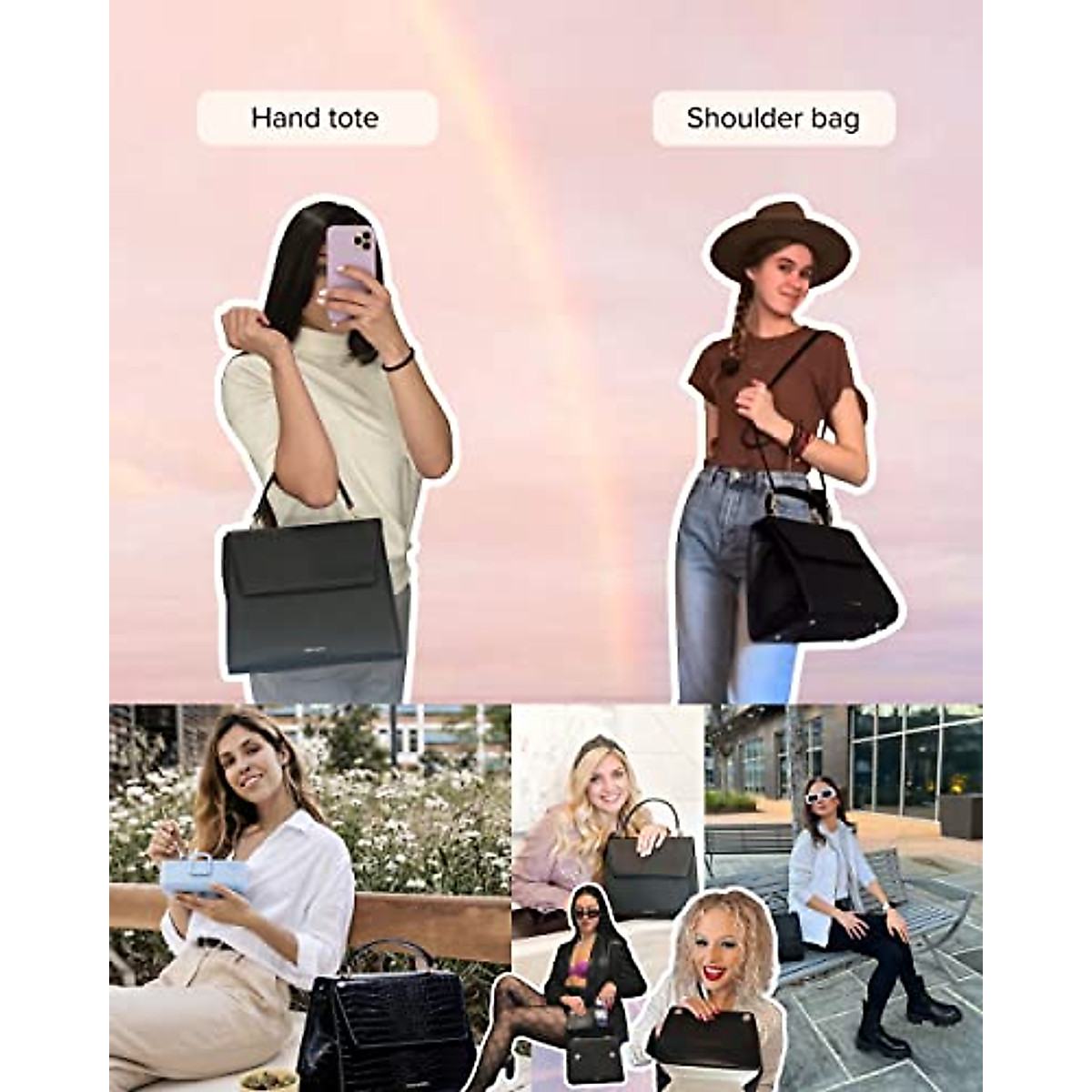 BeautyGoodies Lunch Bag Women Insulated Lunch Bag Purse, Medium Tan Leather Lunch Bag for Women, Lunch Box Purse Modern, Stylish Lunch bag for Women, Cute Lunch bag Women for Work Designer