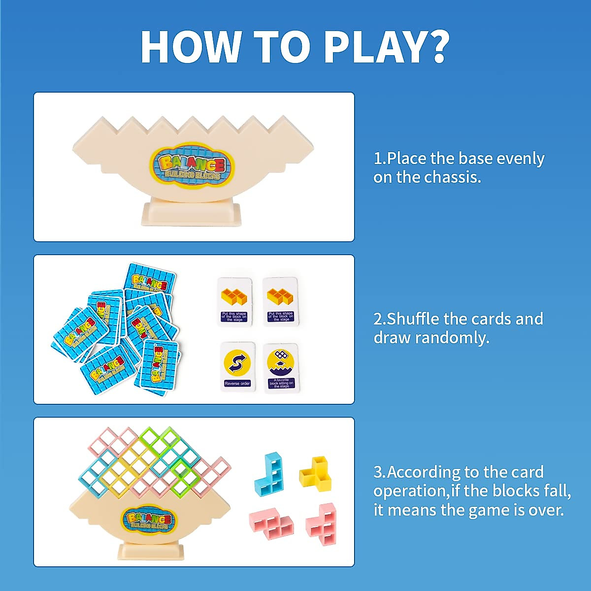 YISOOPEI 32pcs Stacking Toys Balance Building Blocks, Blocks for Kids Ages 4-8, 2 Player Games for Family Games for Kids and Adults,Travel Games Adult,Party Games.