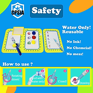 LST LISKTO Montessori Busy Book for Toddlers 1-3 | Reusable Preschool Learning Activities | No Messy Ink, Just Water! Perfect for Developing Reading/Writing Skills & Portability