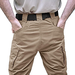 TACVASEN Hiking Pants Lightweight Cargo Pants for Men 9 Pockets Tactical Pants Water Resistant Quick Dry Work Pants for Men Construction Stretch Outdoor Khaki 40