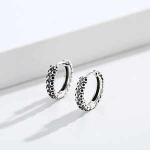 Octopus Tentacle Earrings Sterling Silver Hoop Earrings for Women Punk Goth Jewelry Birthday Gifts