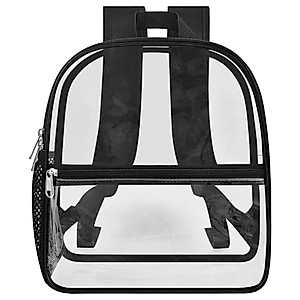 USPECLARE Clear Small Backpack Stadium Approved, Water proof Transparent Backpack for Work & Sport Event… (black)…