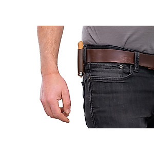 oopsmark Leather Belt Sheath and Case for Knives Designed in Opinel France - Pocket Knife Holder for Camping, Hunting, Fishing, and Picnics (#8 - Black)