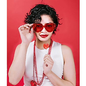 LIULIUBTY Heart Shaped Rimless Sunglasses, Jelly Fudge Series Bachelor Party Cool Sunglasses 8 Pack, Colors Funky Glasses Party Favors (Mixed Colors)