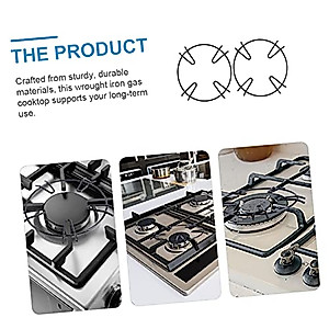 VILLCASE Shelf for Stove Iron Shelf Brackets Tool Stand 4pcs Non- Pot Rack Wok Accessories Gas Stove Support Gas Stove Accessory Black Iron Gas Stoves Tool Pan Holder Oven Accessories
