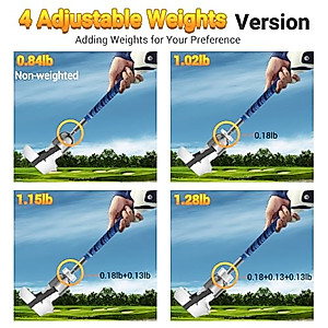 ZHGM Adjustable Weighted VR Golf Club Attachment for Oculus Quest 2/ Meta Quest 2, Aluminum Golf Club Handle Accessory with Realistic Rubber Grip& 2 Straps, 1: 1 Molded Controller Cup, Blue