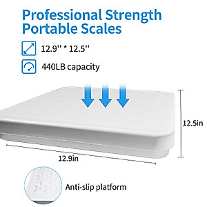 Medical Grade Scale YINGYUDZSW Portable Easy to Read Digital Display - Pound & Kilogram Settings - Heavy Duty 440 lb Limit Scale for Body Weight 12.9"X12.5" Platform - Home, Hospital & Physician Use
