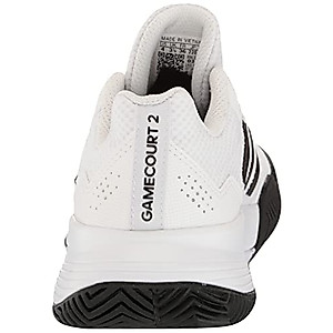 adidas Men's Gamecourt 2 Tennis Shoes, White/Core Black/White, 11