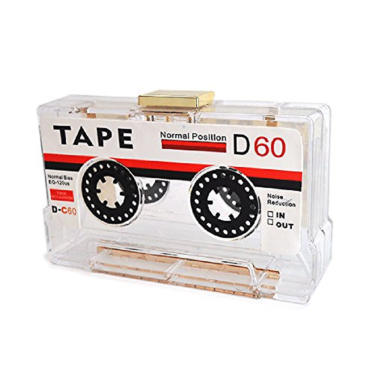 QZUnique Tape Shaped Shoulder Bag Radio Recorder PU Crossbody Bag Women's Retro Evening Bag Handbag Clutch Purse