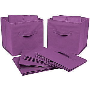 Greenco Foldable Storage Cubes Non-woven Fabric -6 Pack-(Purple)