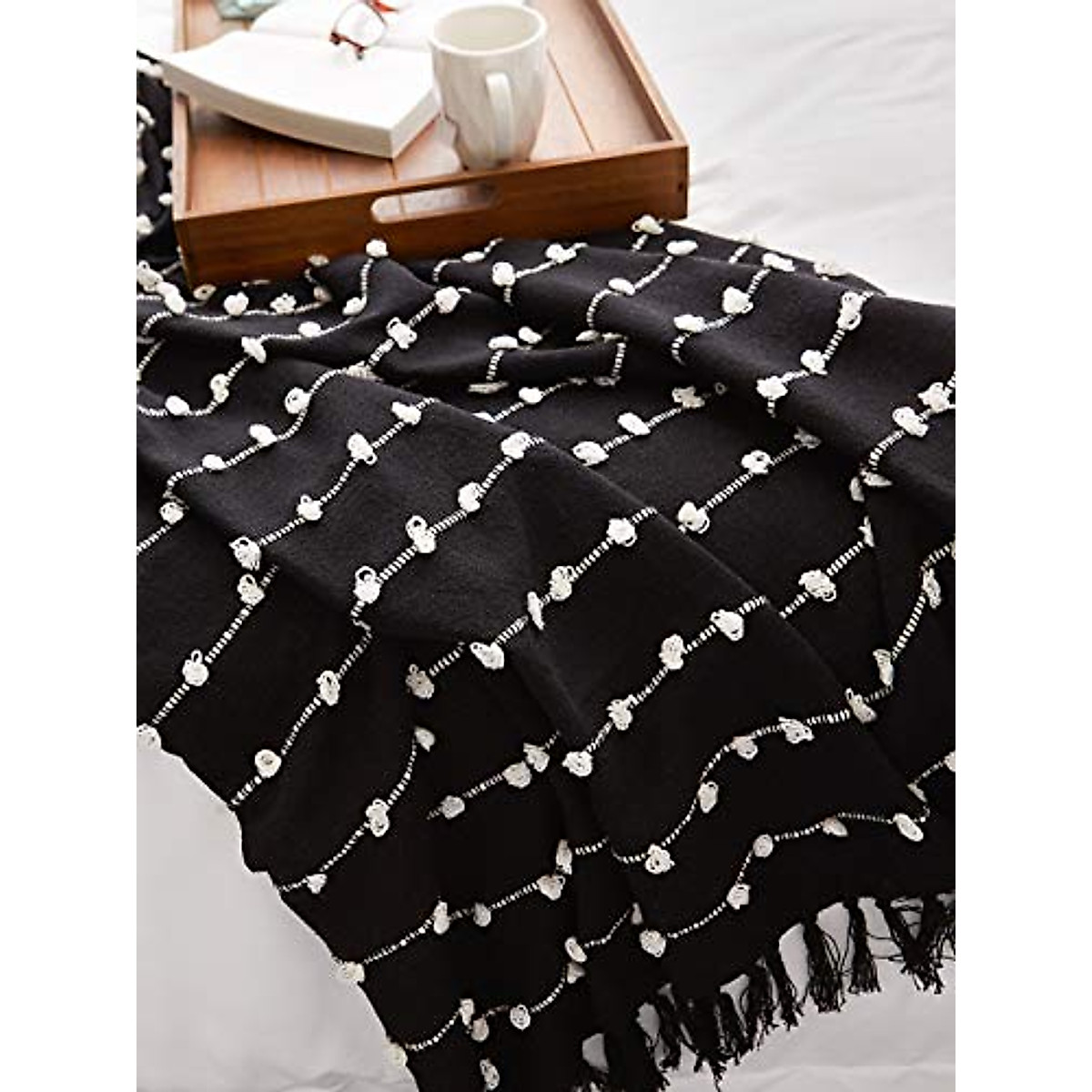 DII Woven Loop Throw Collection, 50x60, Black