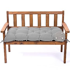 Indoor Outdoor Bench Cushion, Waterproof Swing Cushion Bench Seat Cushion, Swing Chair Replacement Seat Pads Cushion Pillow for Lounger Garden Furniture Patio Metal Wooden Bench (47x20IN, Gray)