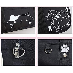 GK-O Japanese JK Uniform Bag Cute Cat Kawaii Lolita Handbag Messenger Shoulder Bags (Black)