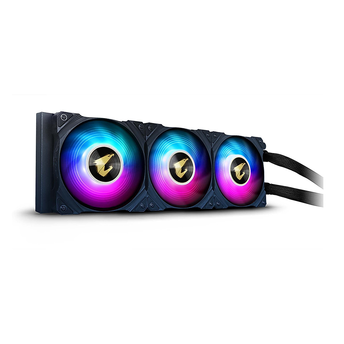 Gigabyte AORUS WATERFORCE 360 AIO Liquid CPU Cooler, 360mm Radiator with 3x120mm Low Noise ARGB Fans, Rotatable ARGB Lighting Panel Design,Compatible with Intel LGA1700 (GP-AORUS WATERFORCE 360),Black