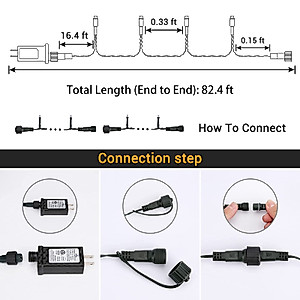 Joomer Orange Purple Halloween Lights 82FT 200 LED Connectable Halloween String Lights with 8 Modes Timer Waterproof Plug-In Orange Purple String Lights for Indoor Outdoor Halloween Decorations