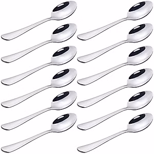 homEdge Stainless Steel Espresso Spoon, 5 Inches Mini Coffee Spoon for Demitasse Dessert Tea, Set of 12