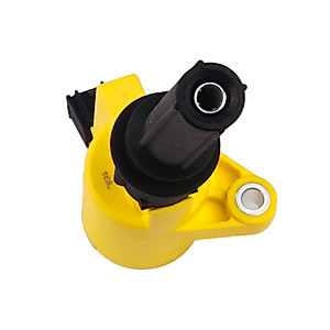 MAS Set of 10 Ignition Coil Pack Yellow DG508 Curved Boot & Motorcraft Spark Plug SP479 Compatible with Ford F150 F250 Expedition E150 Lincoln Replacement for FD503 DG457 C1417