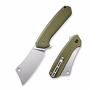CIVIVI Mastodon Flipper Pocket Knife 3.83" Stonewashed 9Cr18MoV Blade Coarse G10 Handle C2012A(OD Green)