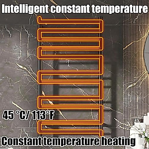 NJDQFA Wall Mounted Energy-Saving Electric Towel Warmer,Stainless Steel Hot Towel Warmer Thermostatic,Heated Towel Racks for Bathroom,Hard Wired