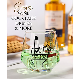 comfit Engagement Gifts for Couples - Bridal Shower Gifts - Wedding Gifts for Bride and Groom, His and Hers, Newlywed - Wine&Whiskey Glass Gift for Mr and Mrs