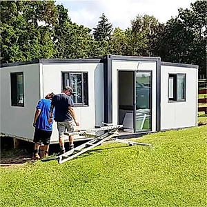 Folding House Custom Folding Double Wings Prefab House Steel Frame Metal Luxury Prefab Double Wing Folding Room