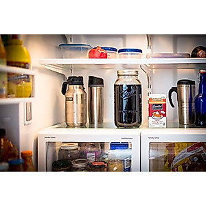 Cold Brew Coffee Maker Starter Kit - Half Gal Mason Jar | Stainless Filter Basket | Ceramic Burr Grinder | Half Pound Certified Organic Whole Bean Cold Brew Blend | Recipe & Instruction Book