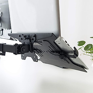 HumanCentric Laptop Mount Tray for Monitor Arms and Stands (Tray Only) | Notebook Arm Mount Tray Fits 75 x 75 and 100 x 100 mm VESA Mount Holes | Fully Secures Laptop