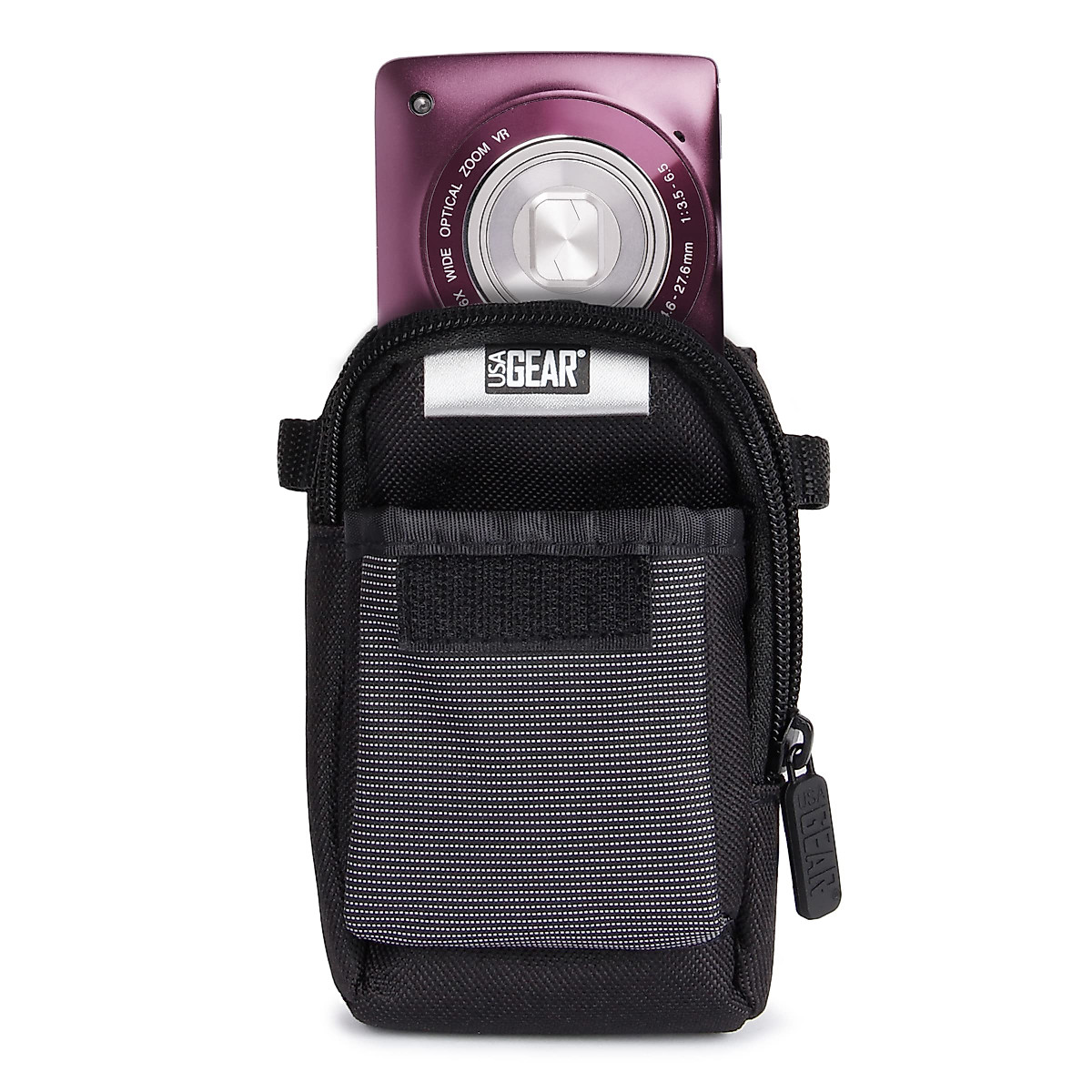 USA Gear Small Camera Bag Compatible with Ricoh GR III, Sony Cybershot, Nikon Coolpix, Kodak Pixpro FZ55 and more - Digital Camera Carrying Case with Belt Loop, Shoulder Strap, Weather Resistant