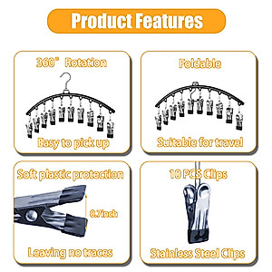 Upgrade Legging Organizer for Closet, 2 Pack Swivelable Metal Pants Hangers with 20 Pcs Rubber Coated, Yoga Pants Hangers Space Saving Closet Organizer for Closet Organizers and Storage