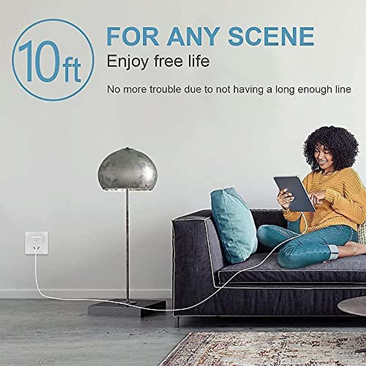 iPad Charger,20W Super Quick USB C Fast Charger [Apple MFi Certified] iPad Charger with 10FT Extra Long USB C Cable for iPad 10th,iPad Pro 12.9/11 inch 2022/2021/2020/2018,iPad Air 5/4th,iPad Mini 6