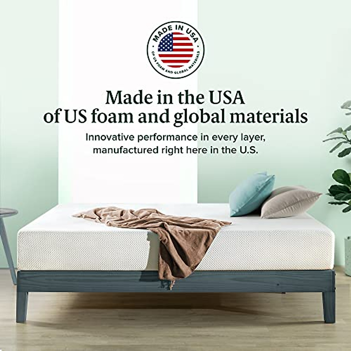 Zinus 10 Inch Green Tea Fresca Memory Foam Mattress/CertiPUR-US Certified/Bed-in-a-Box/Pressure Relieving/Made in USA, Full