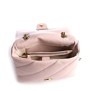 Pinko Love Mini Puff Maxi Leather Shoulder Bag, Pink