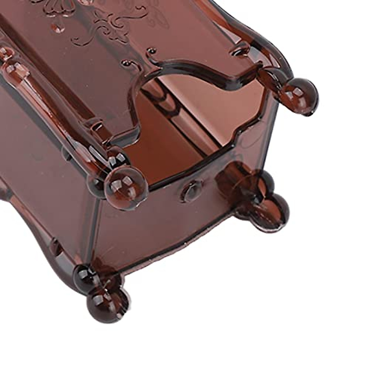 Agatige Cotton Pad Holder, Butterfly Rose Flower Cotton Pad Dispenser with Cover for Home(Translucent Coffee)