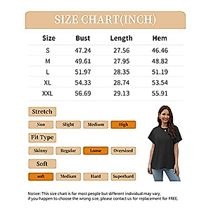 Bosmeer Womens Summer Tops Oversized Short Sleeve Tshirts Dressy Casual Light Grey Large